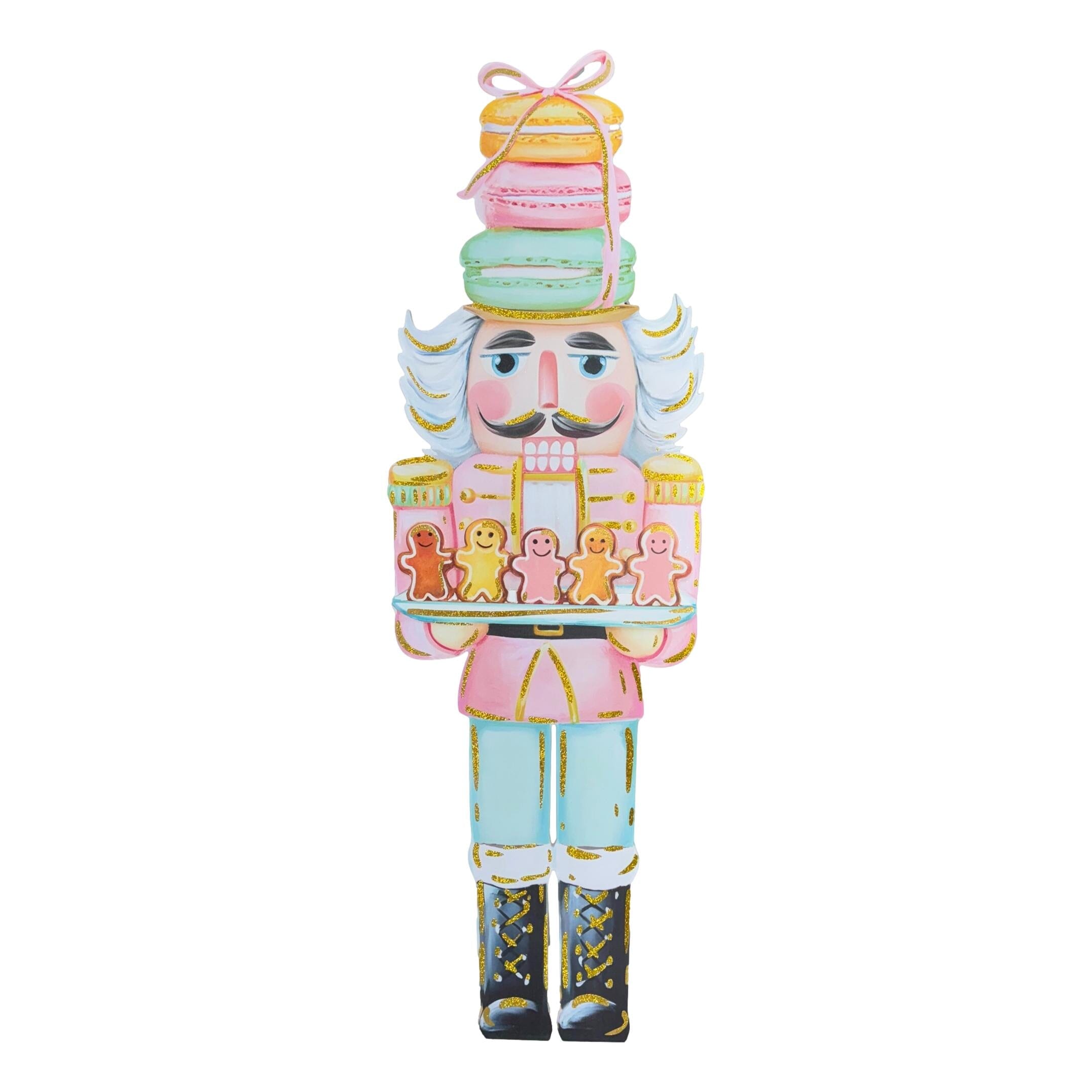 Nutcracker with Gingerbread Men Wood Leaner – The Horseshoe Crab