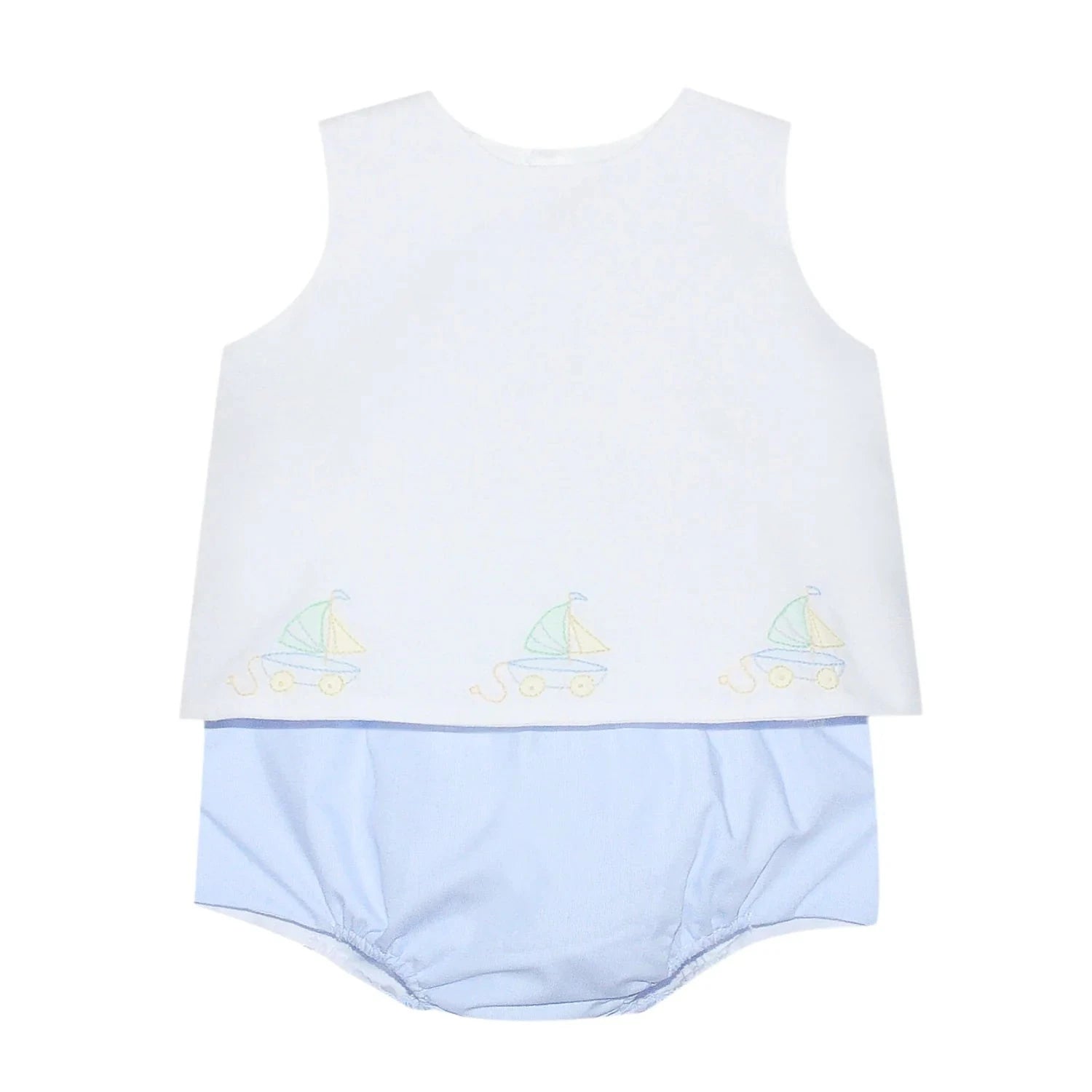 Blue Bailey Diaper Set with Sailboat Shadow Embroidery – The Horseshoe Crab