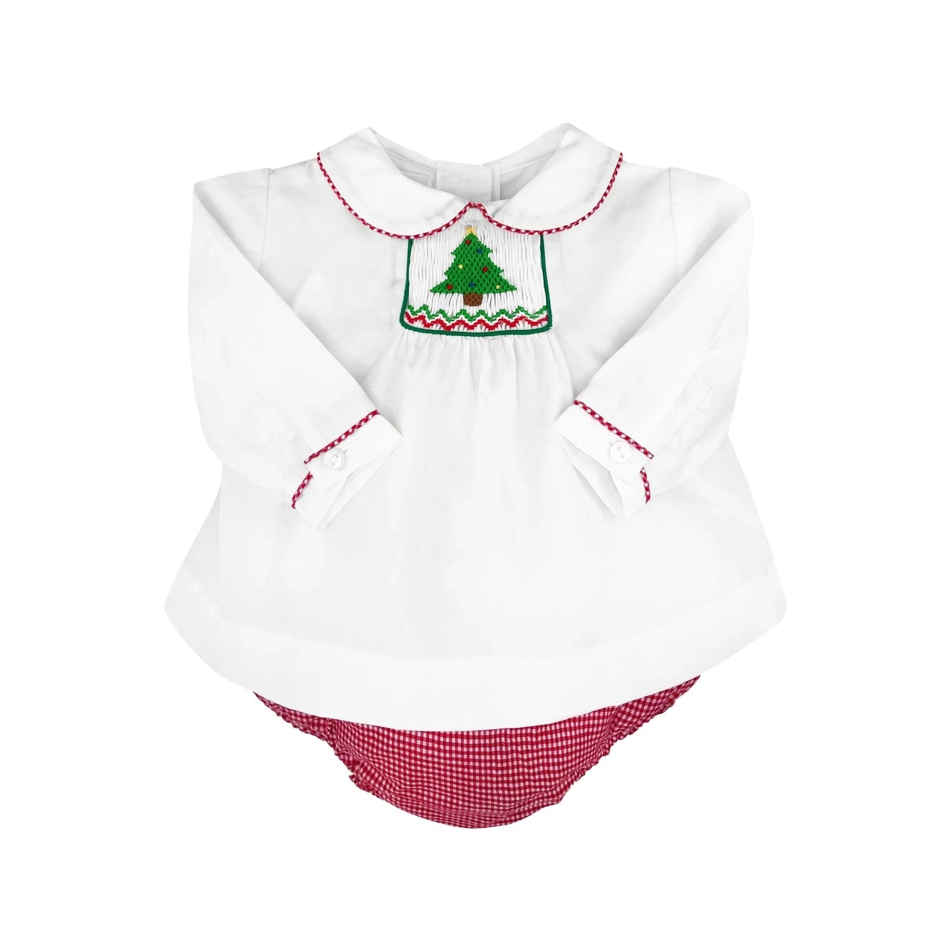 Christmas Tree Smocked Diaper Set – The Horseshoe Crab