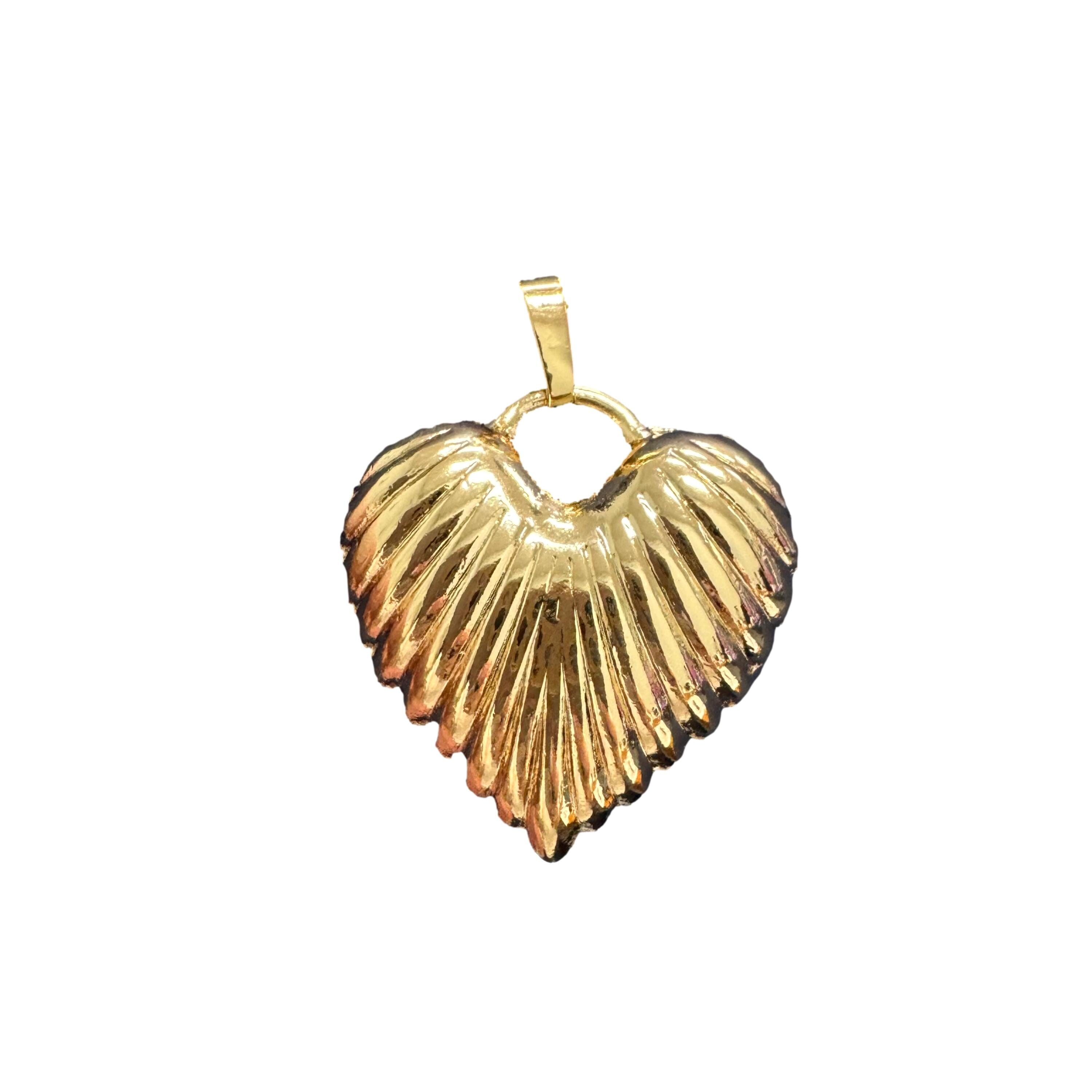 Large Ribbed Heart Charm – The Horseshoe Crab