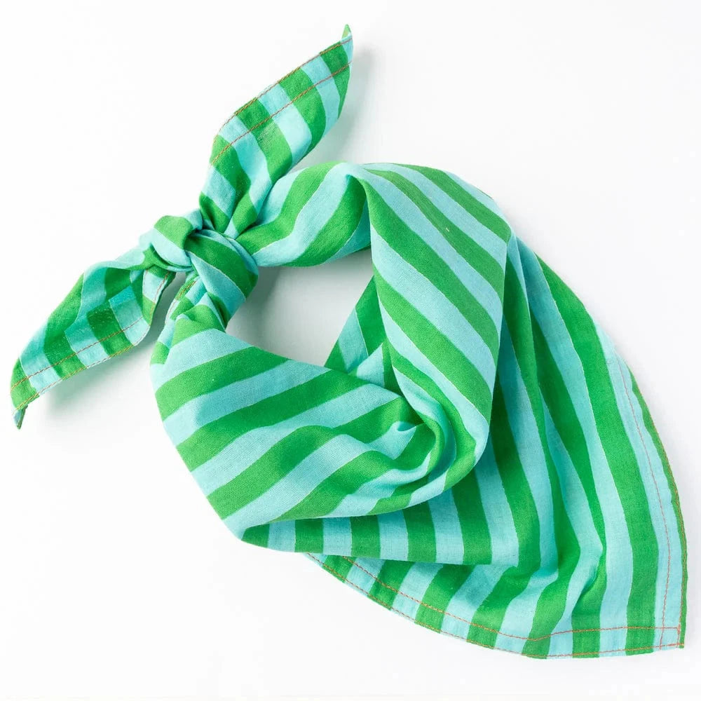 Naomi Striped Bandana - Green Blue – The Horseshoe Crab