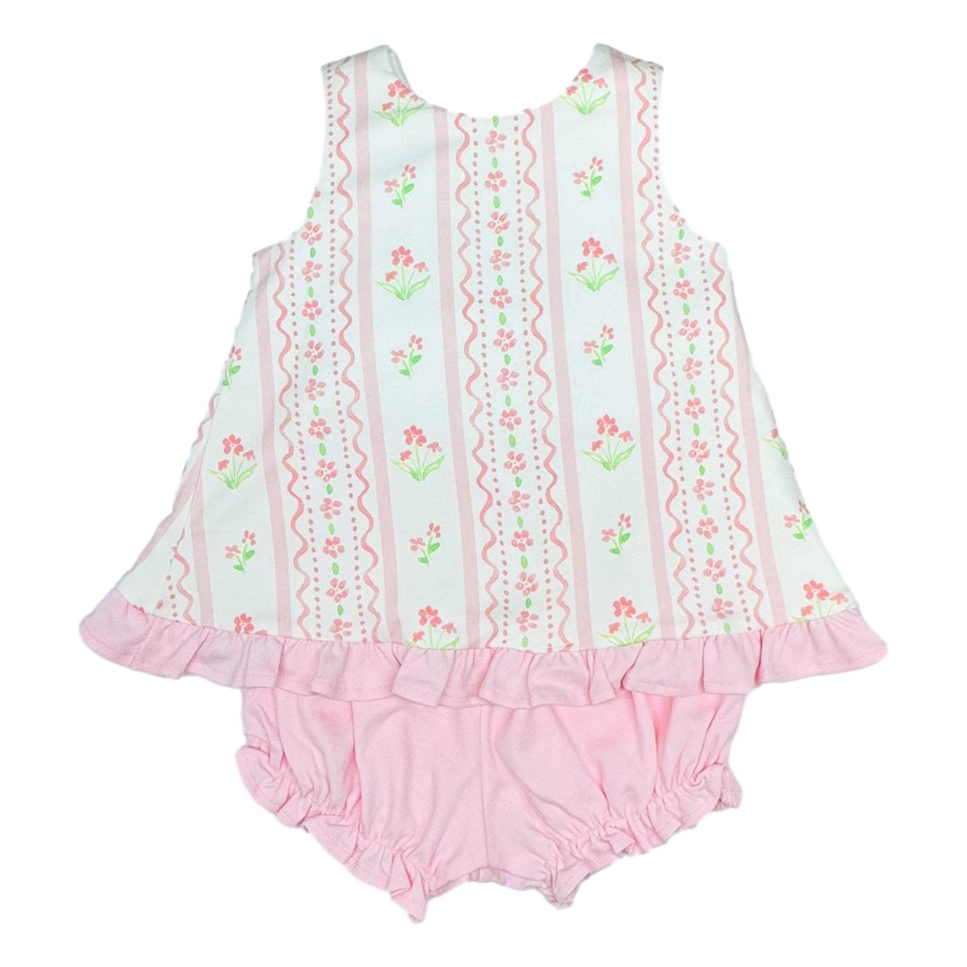 Poppy Swing Back Bloomer Set - Pink Floral Scallop – The Horseshoe Crab