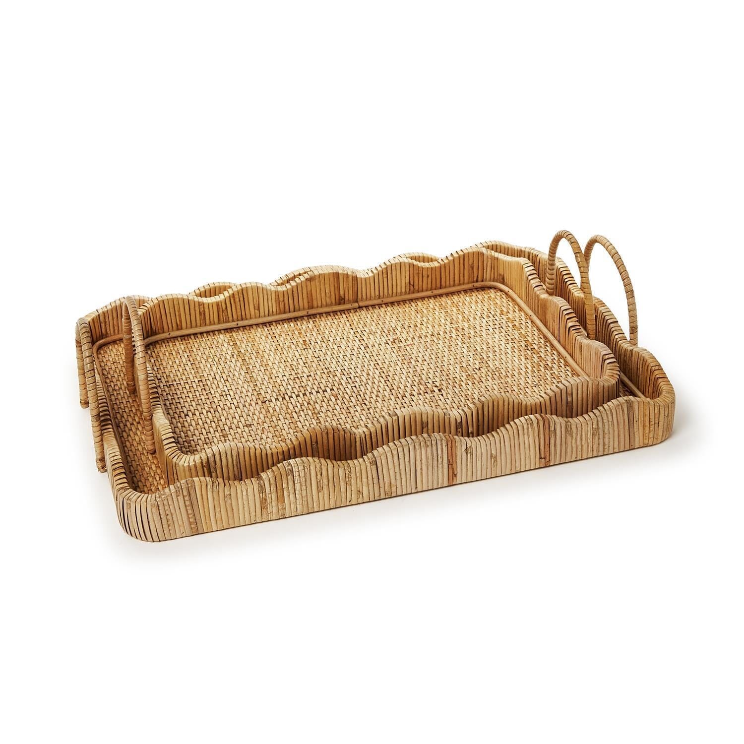 Scalloped Edge Trays with Handles – The Horseshoe Crab