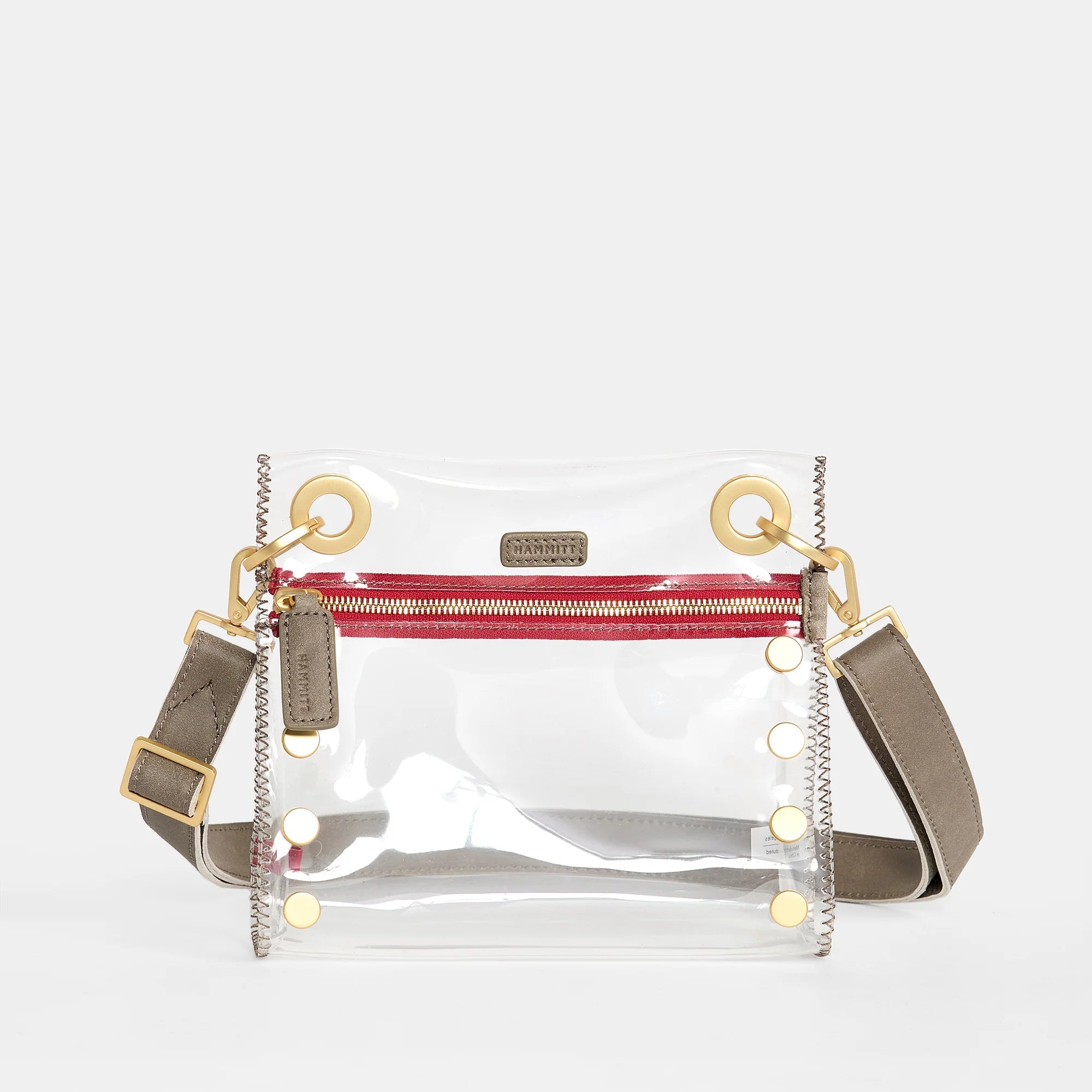 Tony Small Clear Crossbody Bag - Pewter and Red – The Horseshoe Crab